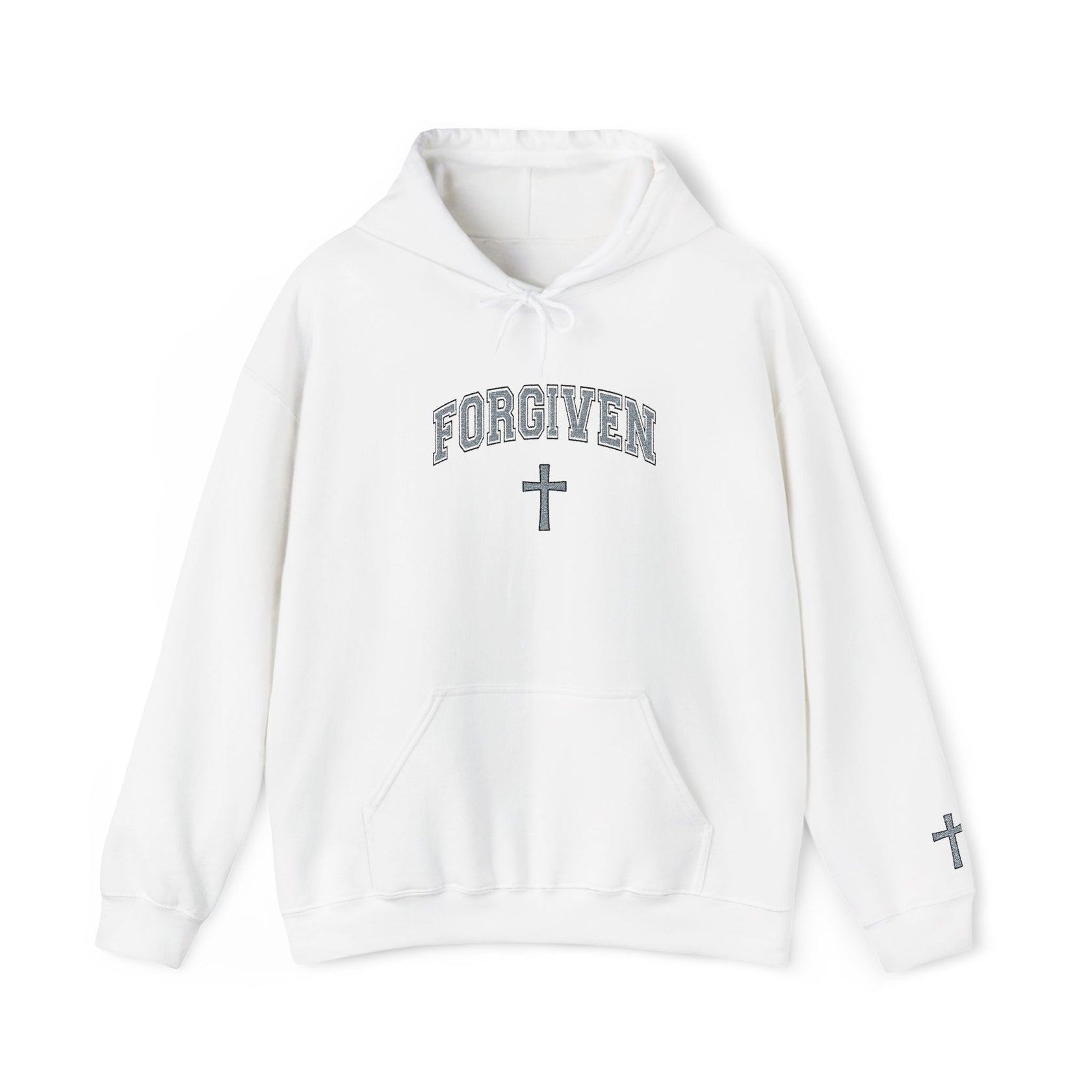 Forgiven Cross Hoodie — Christian Faith Graphic Hoodie – Crown N Thread